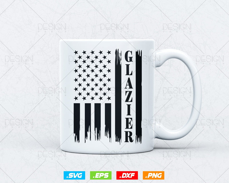 Glazier Vintage American USA Flag Glazier Svg Png, Glazer, Glass Worker ...