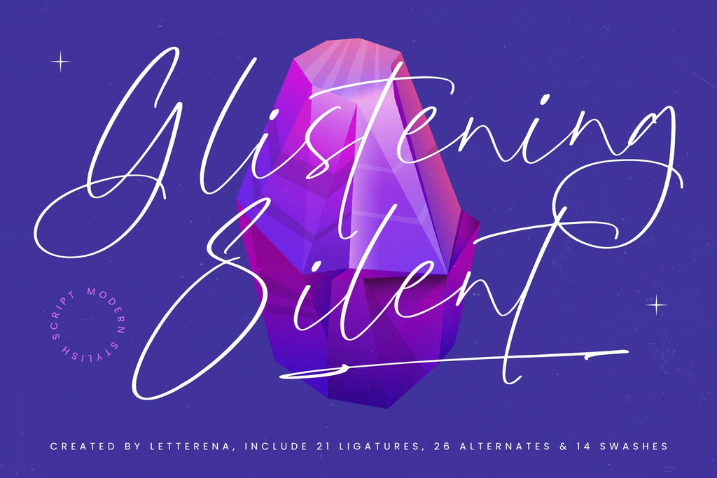 Glistening Silent - Modern Stylish Script - So Fontsy