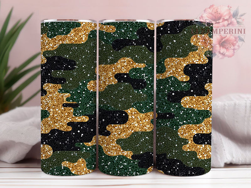 Glitter Camo Military Style Tumbler Wrap, 20oz Sublimation Wrap ...