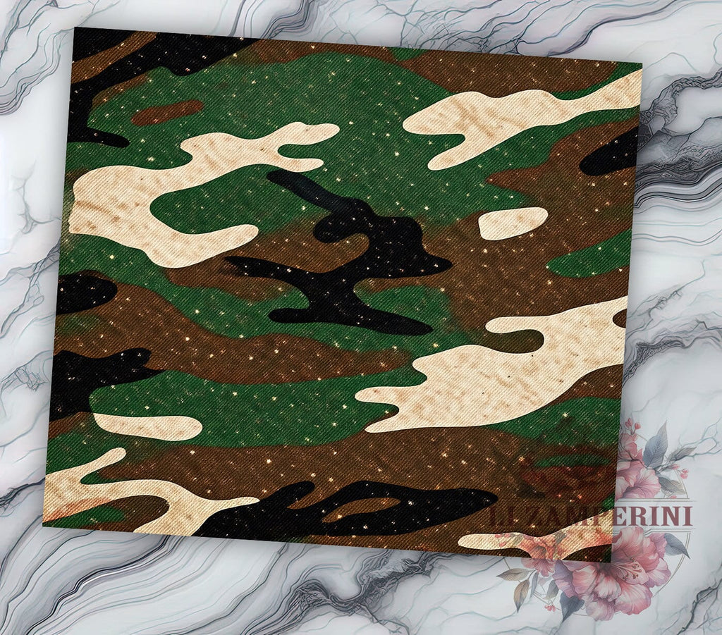 Glitter Camo Military Style Tumbler Wrap, 20oz Sublimation Wrap ...