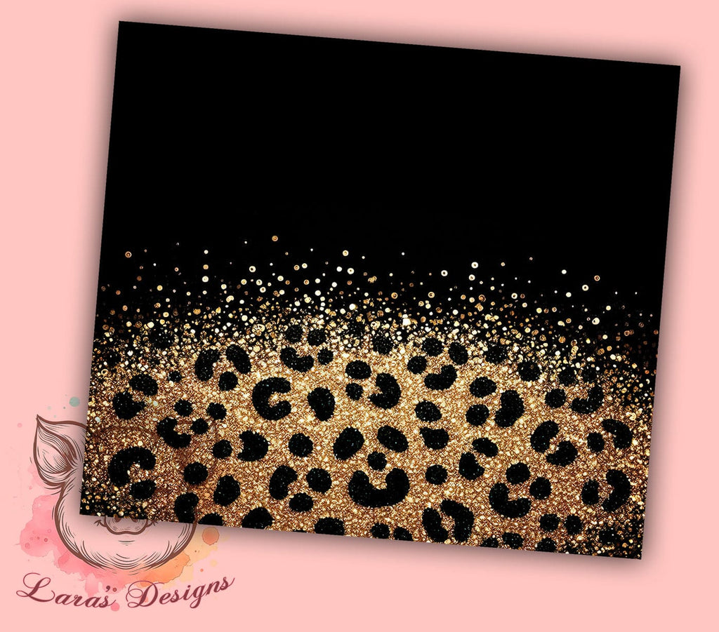 Glitter Gold Leopard Tumbler, Leopard Print Tumbler Wrap, 20oz Sublimation Design, Sparkly ...