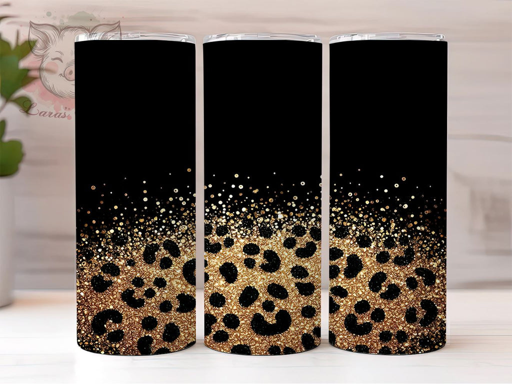 Glitter Gold Leopard Tumbler, Leopard Print Tumbler Wrap, 20oz ...