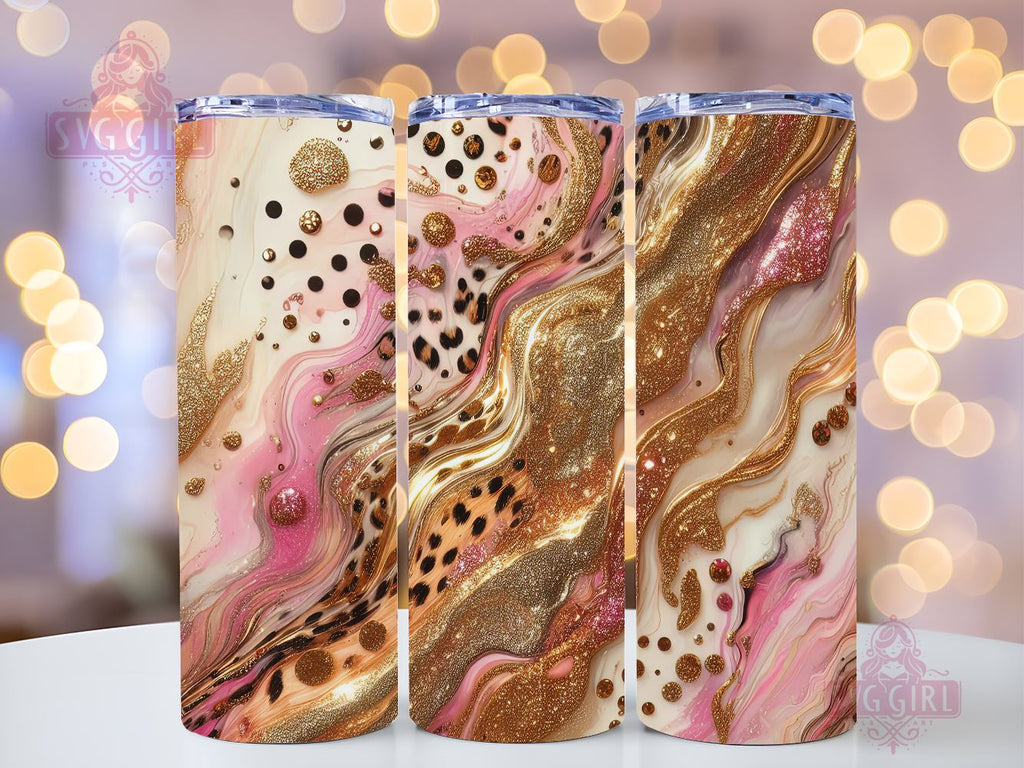 Glitter Gold Pink Leopard 20 oz Tumbler Skinny, Glitter Gold Pink ...