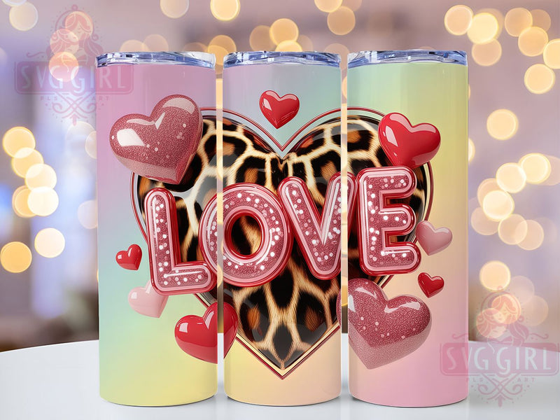 Glitter Leopard Crafty Love Tumbler, Glitter Hearts, Leopard Print ...