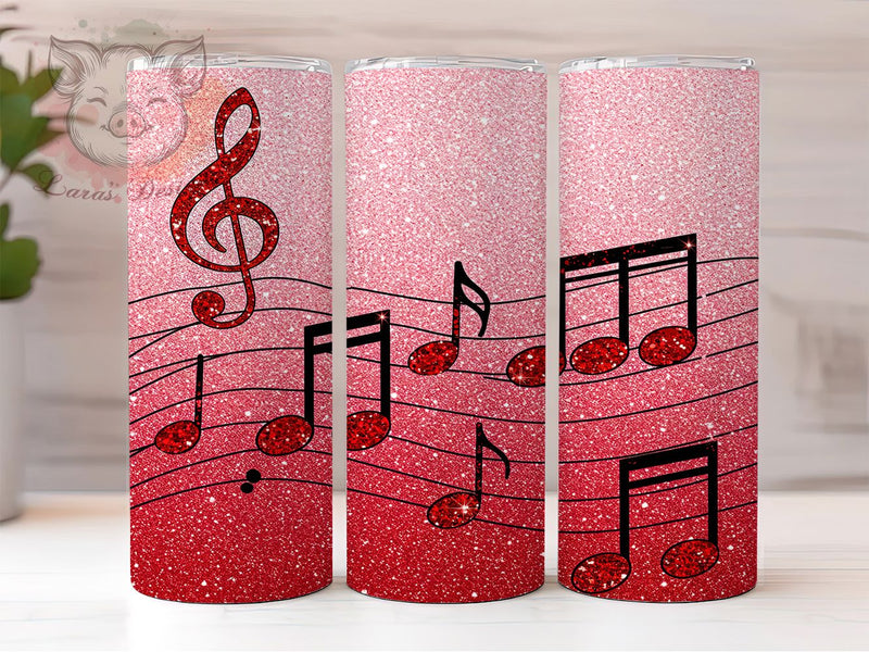 Glitter Music Notes Tumbler Wrap, Glitter Tumbler Design, 20oz Tumbler ...