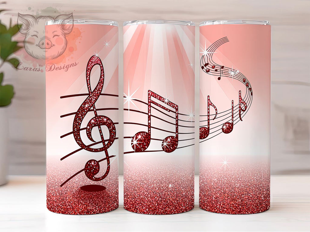 Glitter Music Notes Tumbler Wrap, Glitter Tumbler Design, 20oz Tumbler ...