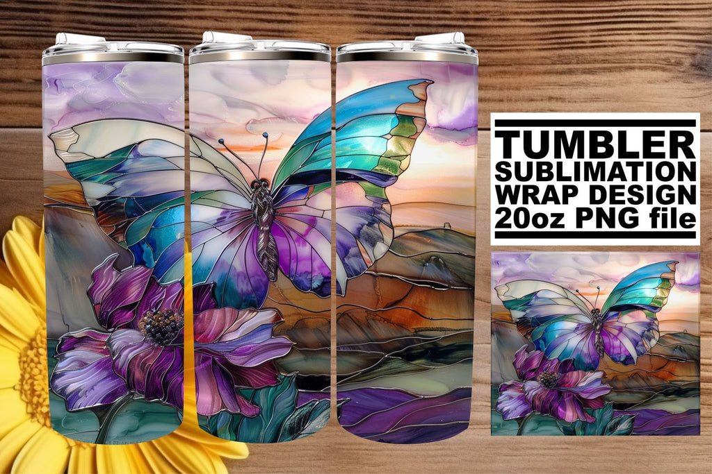 Glitter Tumbler 3D Wrap Spring - So Fontsy
