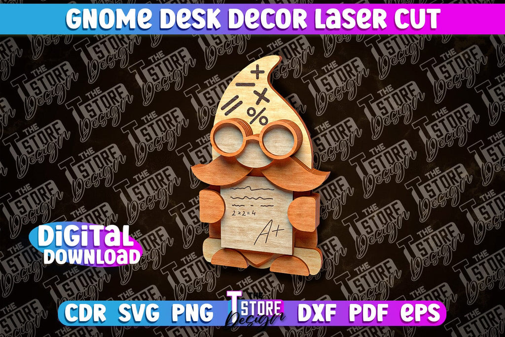 Gnome Desk Decor Laser Cut | Gnome Laser Cut Design | CNC File - So Fontsy