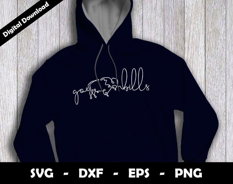 Go Bills SVG Cut File, Bills One line drawing SVG Design, Bills ...