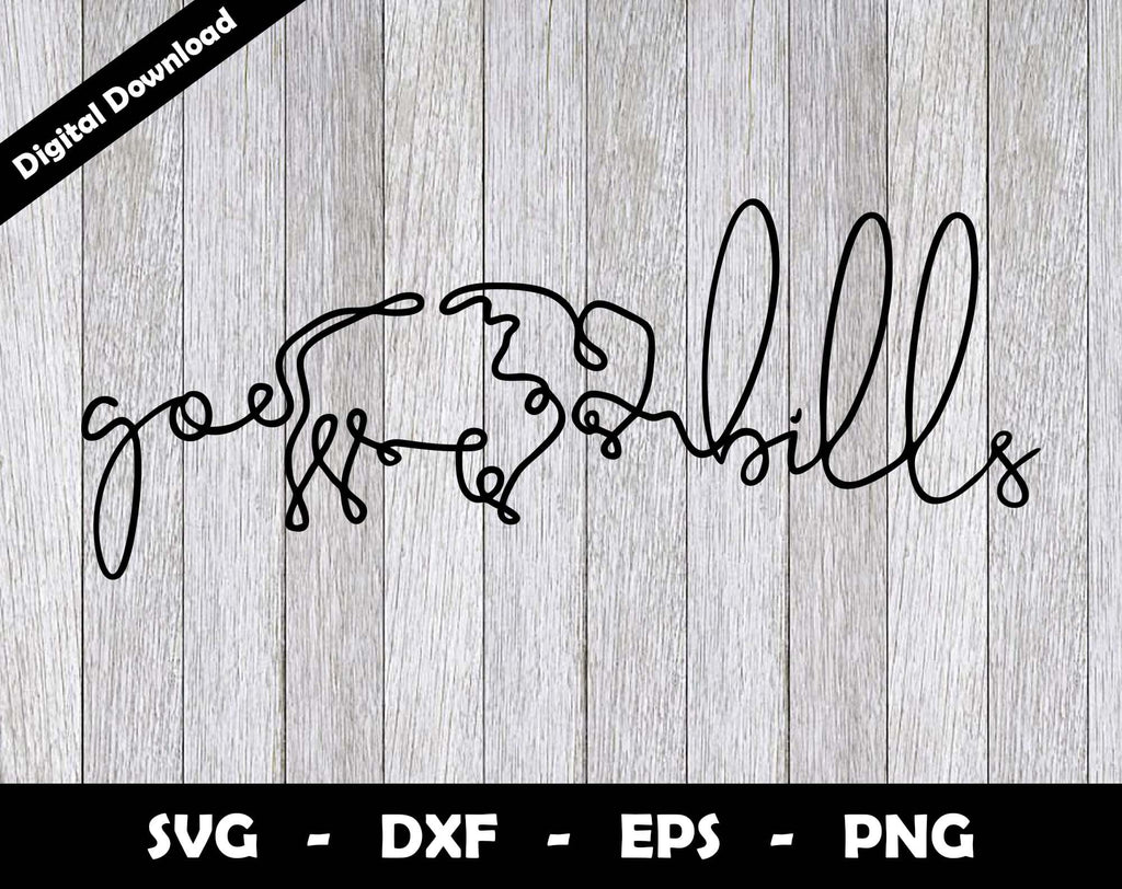 Go Bills SVG Cut File, Bills One line drawing SVG Design, Bills ...