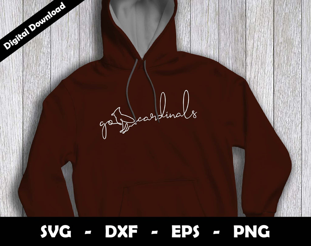 Go Cardinals SVG Cut File, Cardinals One line drawing SVG Design ...