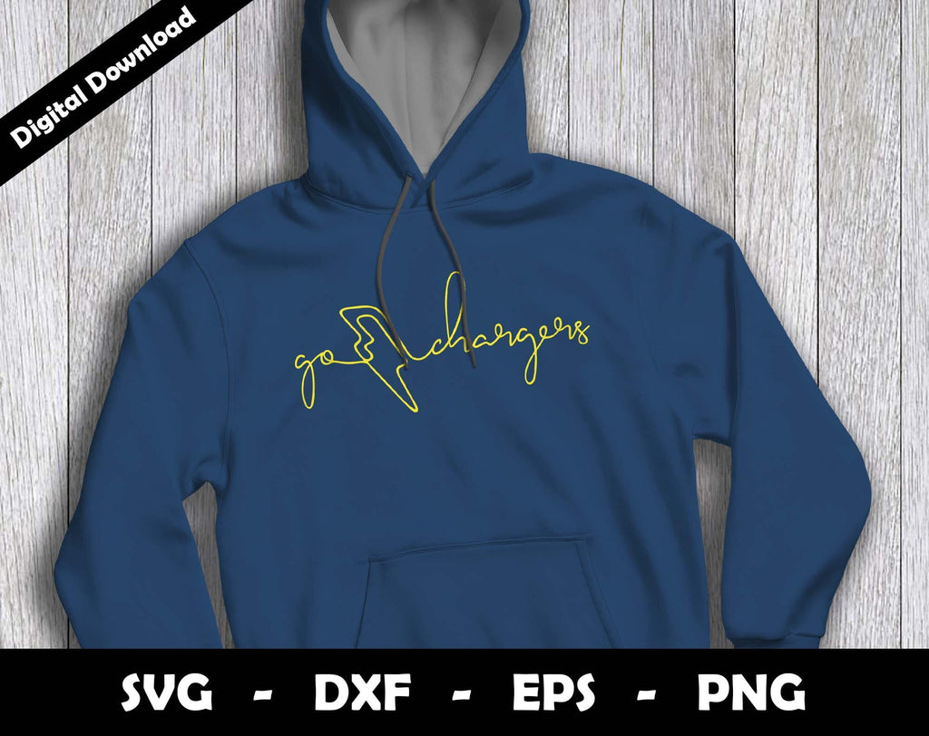 Go Chargers SVG Cut File, Chargers One line drawing SVG Design ...