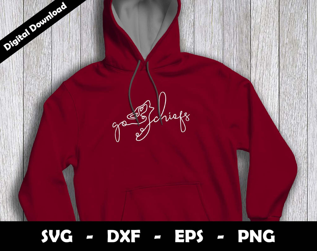 Go Chiefs SVG Cut File, Chiefs One line drawing SVG Design, Chiefs ...