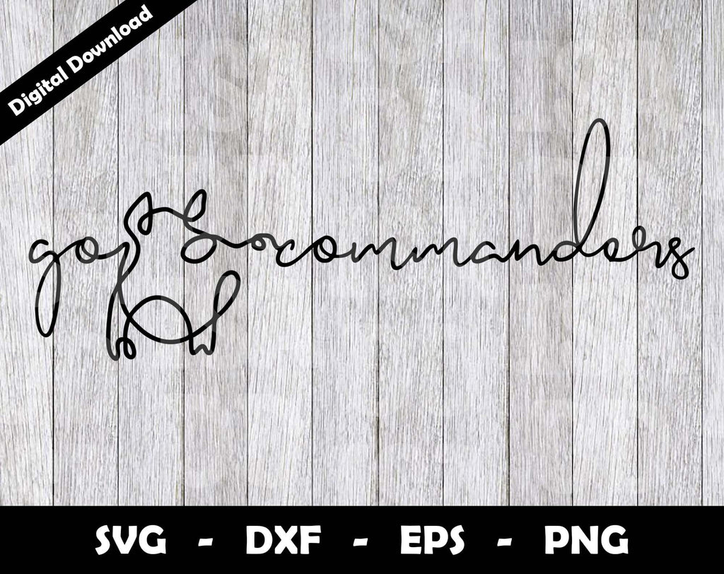 Go Commanders SVG Cut File, Commanders One line drawing SVG Design ...
