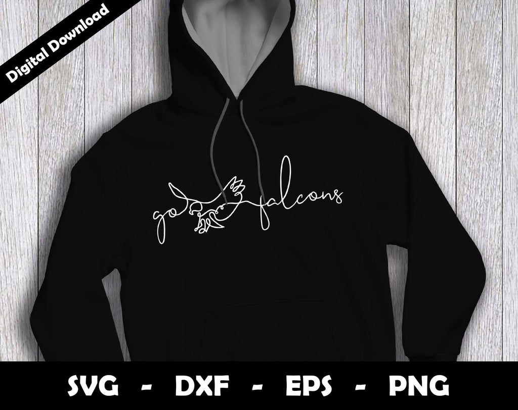 Go Falcons SVG Cut File, Falcons One line drawing SVG Design, Falcons ...