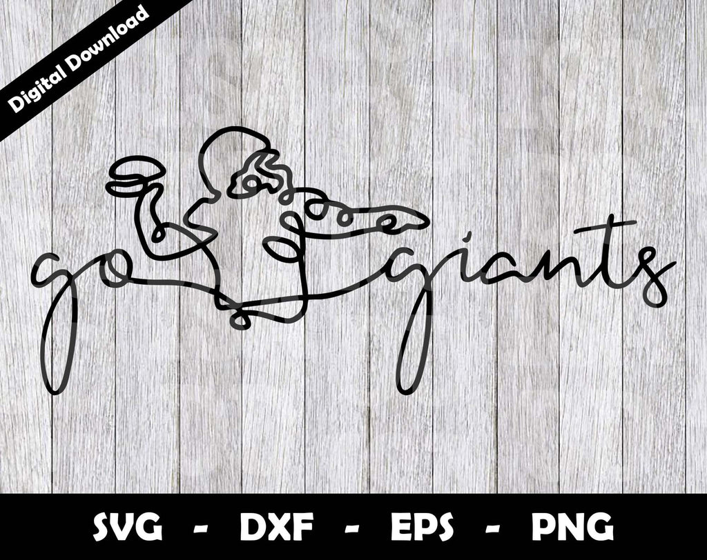 Go Giants SVG Cut File, Giants One line drawing SVG Design, Giants ...