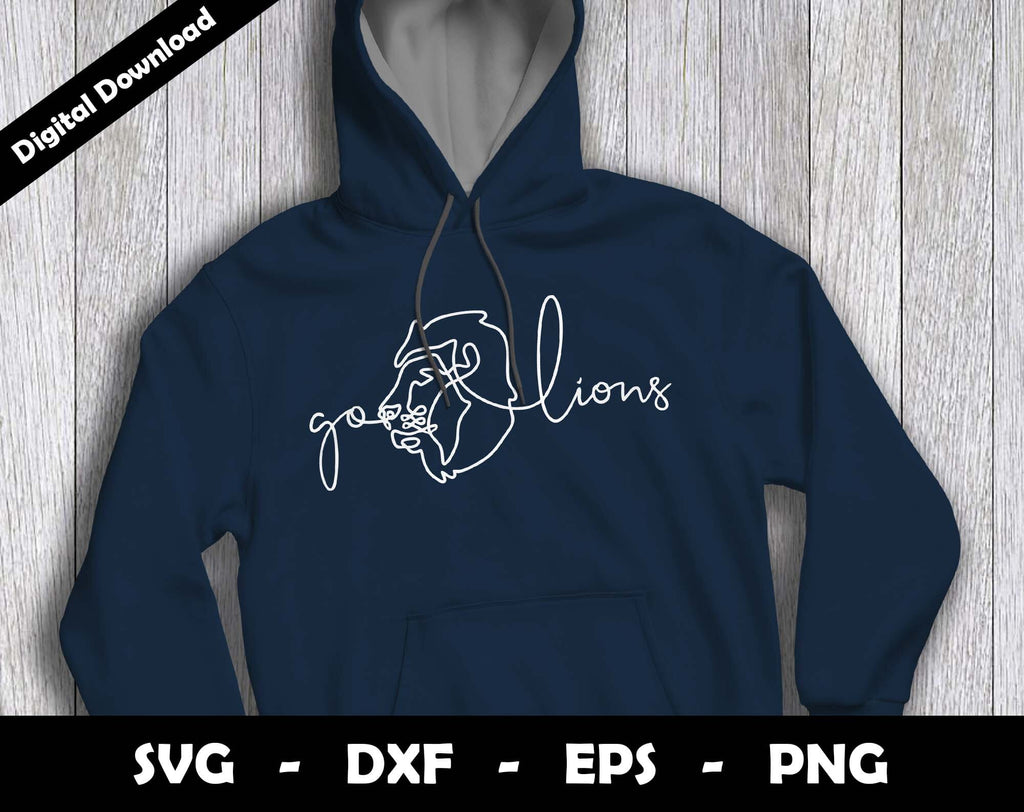 Go Lions SVG Cut File, Lions One line drawing SVG Design, Lions ...