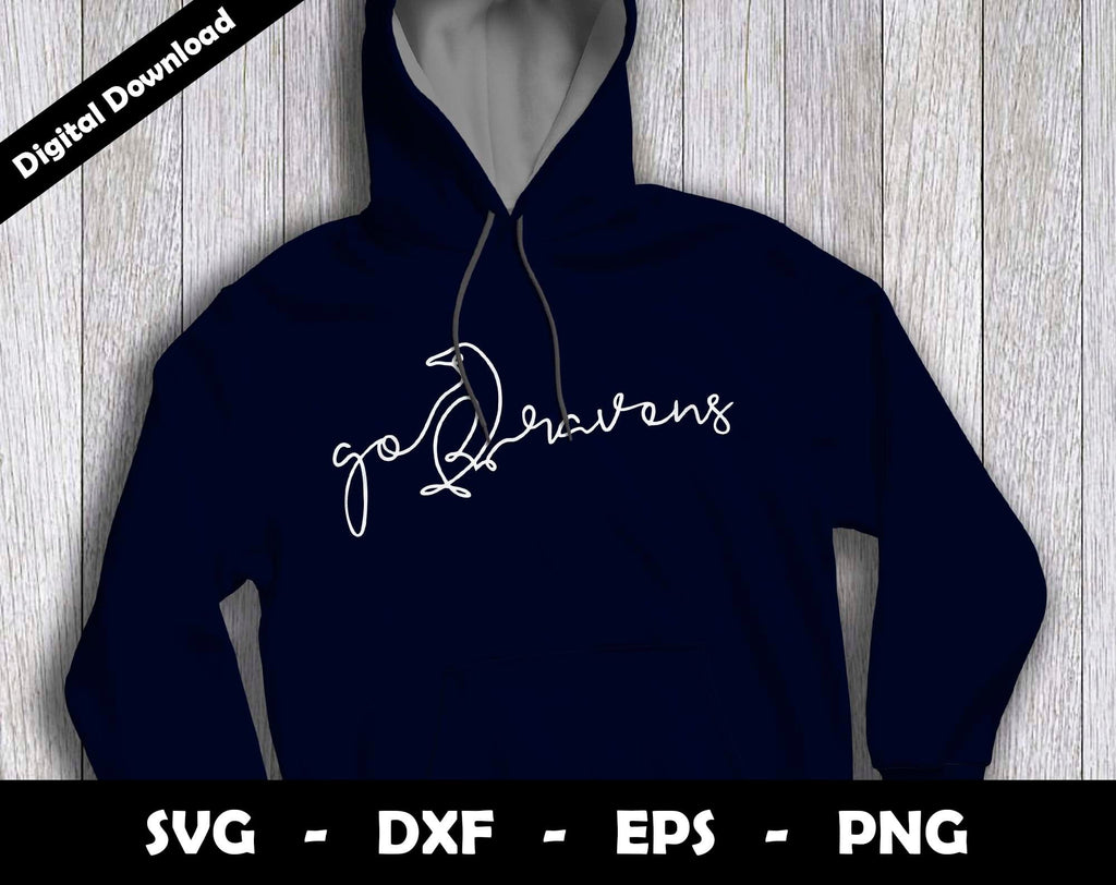 Go Ravens SVG Cut File, Ravens One line drawing SVG Design, Ravens ...