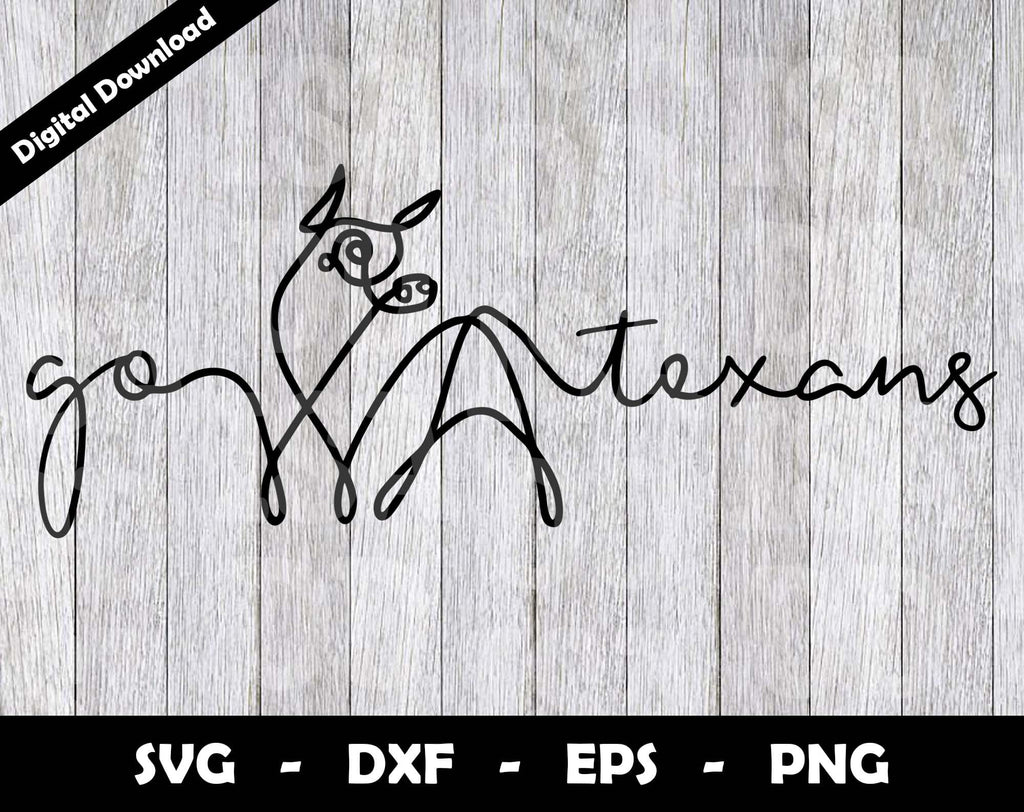 Go Texans SVG Cut File, Texans One line drawing SVG Design, Texans ...