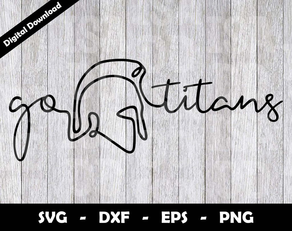 Go Titans SVG Cut File, Titans One line drawing SVG Design, Titans ...