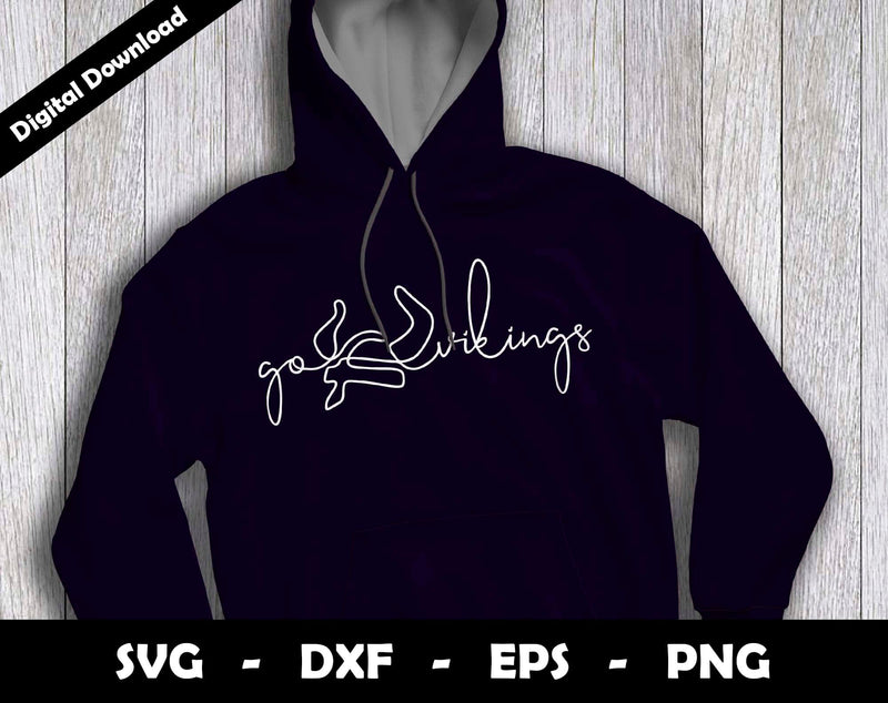 Go Vikings SVG Cut File, Vikings One line drawing SVG Design, Vikings ...