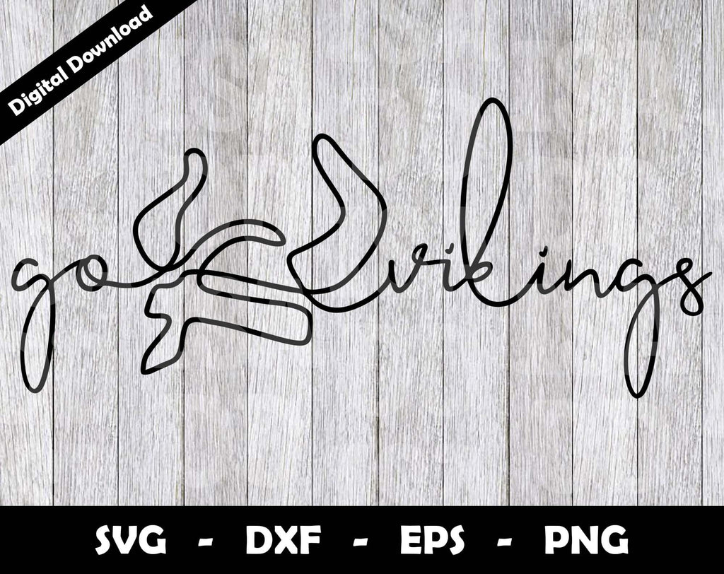 Go Vikings SVG Cut File, Vikings One line drawing SVG Design, Vikings ...