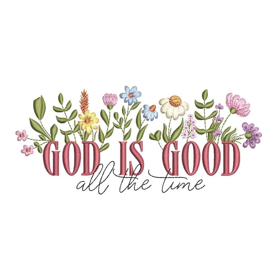 God is Good Embroidery Design, 3 sizes, Instant Download - So Fontsy