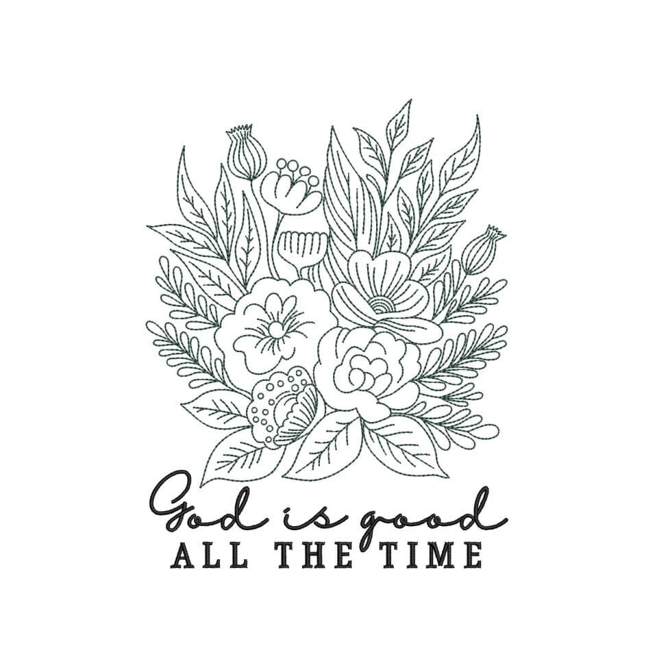 God is Good Embroidery Design, 3 sizes, Instant Download - So Fontsy