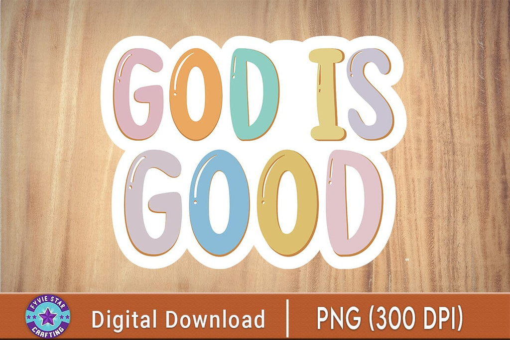 God is good Sticker, God is Good Lettered Sticker, Faith - So Fontsy