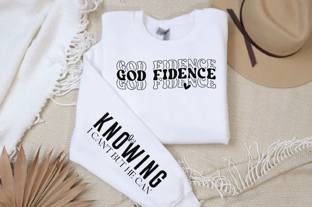 Godfidence Sleeve SVG Design, Christian Sleeve SVG, Faith SVG Design ...