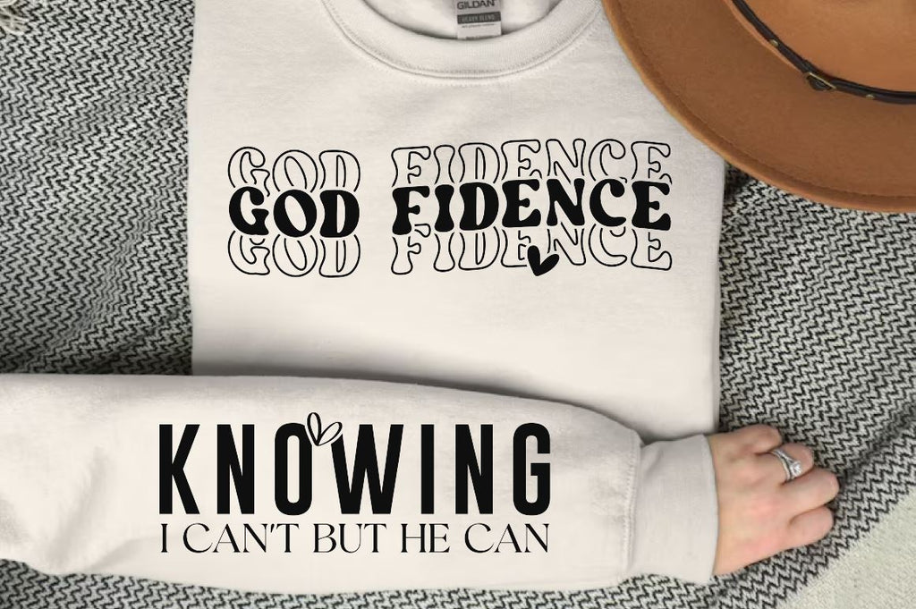 Godfidence Sleeve SVG Design, Christian Sleeve SVG, Faith SVG Design ...