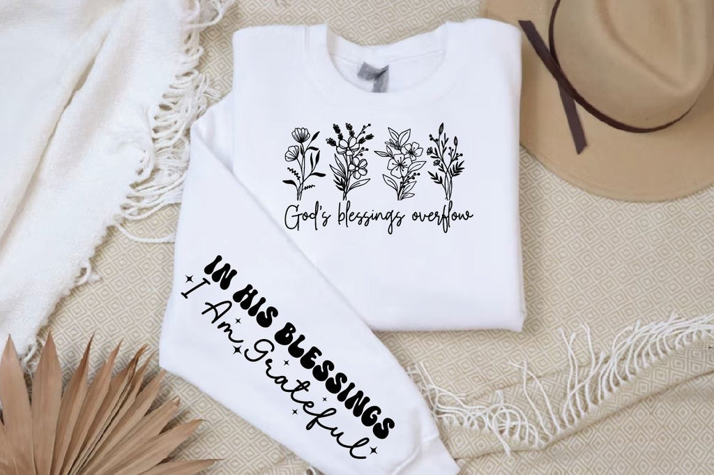 Gods blessings overflow Sleeve SVG - So Fontsy