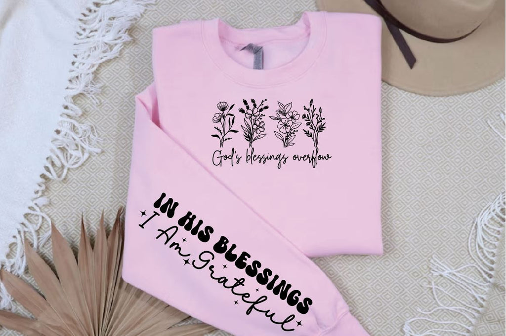 Gods blessings overflow Sleeve SVG - So Fontsy