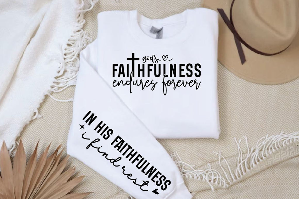 Gods faithfulness endures forever Sleeve SVG Design - So Fontsy