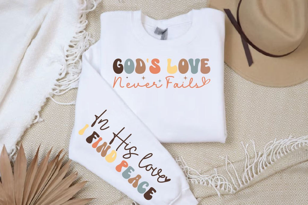 Gods love never fails Sleeve SVG - So Fontsy