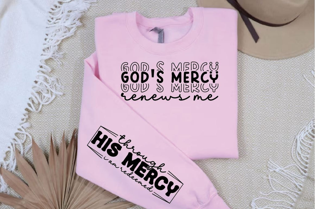 Gods mercy renews me Sleeve SVG Design - So Fontsy