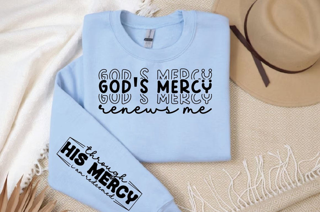 Gods mercy renews me Sleeve SVG Design - So Fontsy