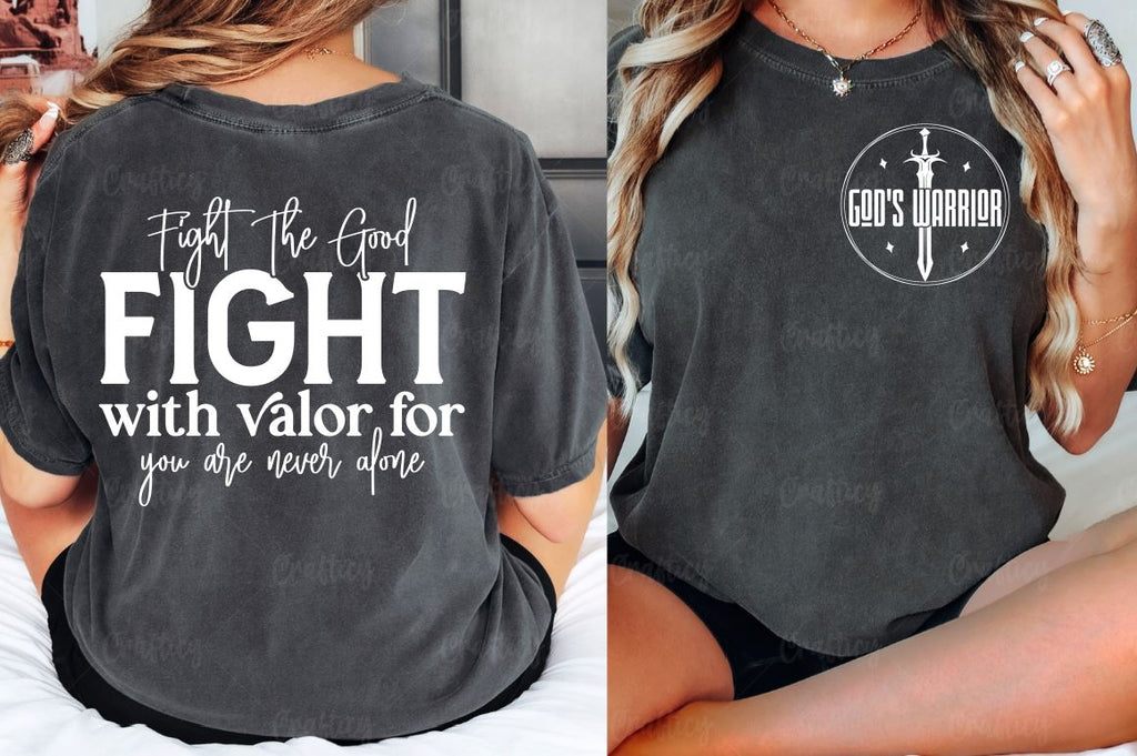 Gods warrior Front and Back SVG T shirt Design - So Fontsy