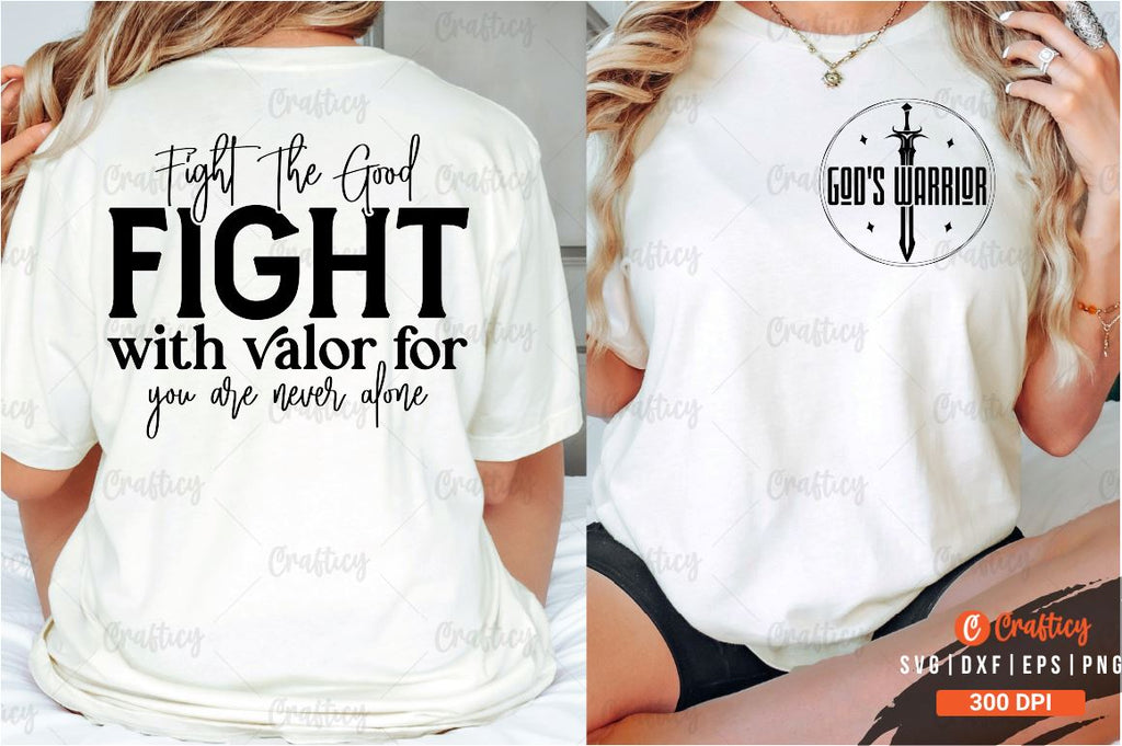 Gods warrior Front and Back SVG T shirt Design - So Fontsy