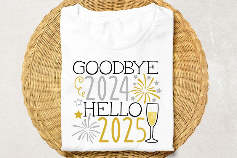 Goodbye 2024 Hello 2025| New Year 2025 SVG Cutting Files. - So Fontsy