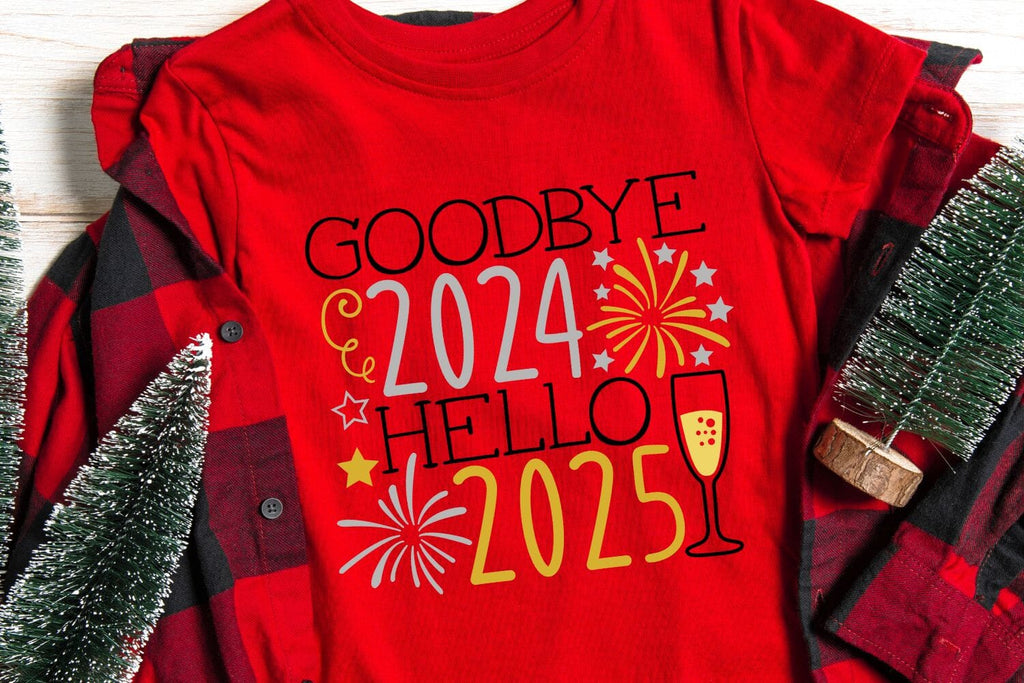 Goodbye 2024 Hello 2025| New Year 2025 SVG Cutting Files. - So Fontsy
