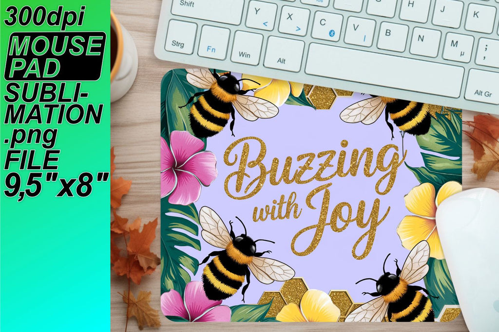 Gorgeous mouse mat PNG files, ideal for sublimation! , Bee - So Fontsy