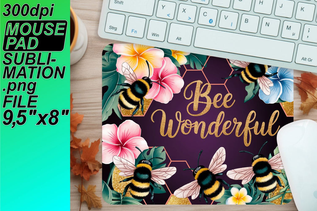 Gorgeous sublimation-ready mouse pads, enhance your workspace! , Bee ...