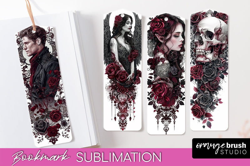 Gothic Bookmark PNG - Dark Academia Printable Bookmarks - So Fontsy
