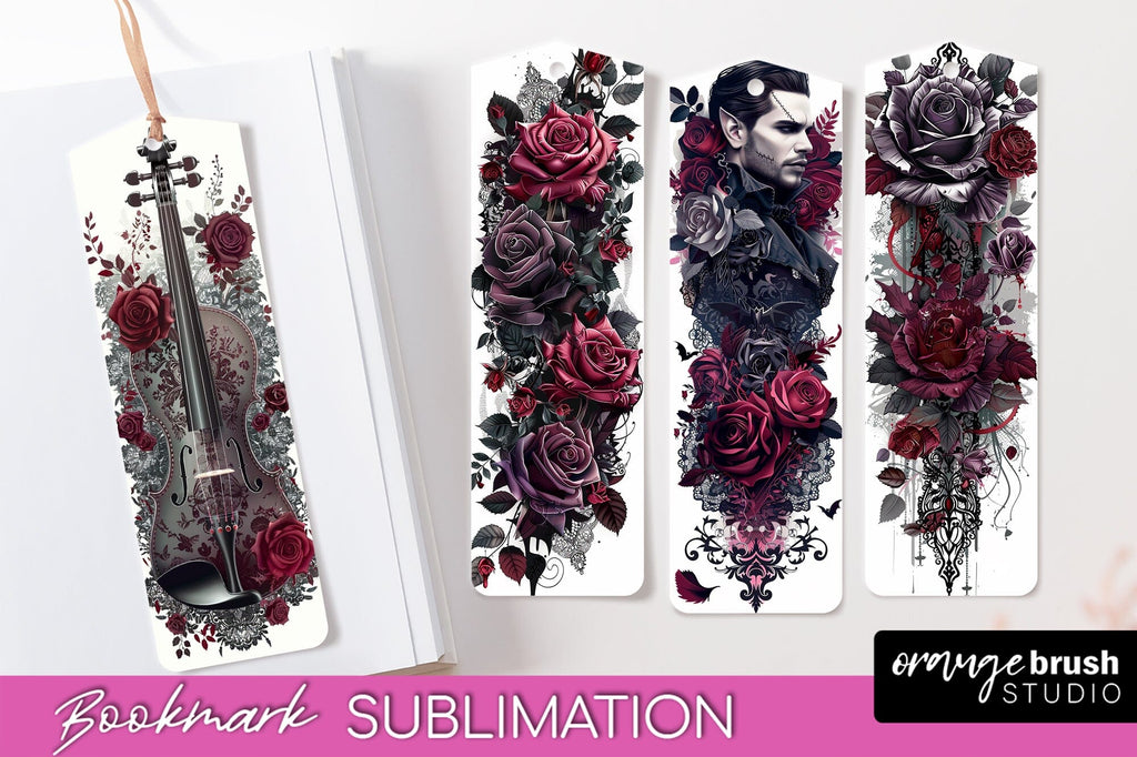 Gothic Bookmark PNG - Dark Academia Printable Bookmarks - So Fontsy