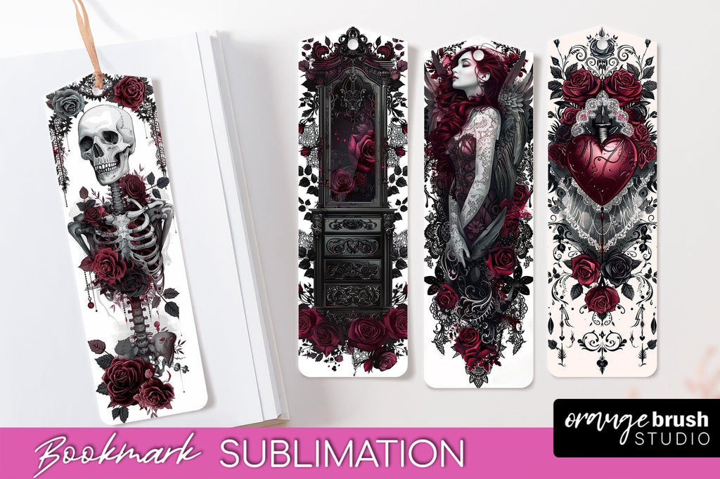 Gothic Bookmark PNG - Dark Academia Printable Bookmarks - So Fontsy