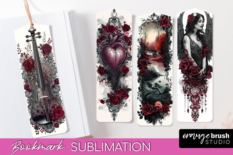 Gothic Bookmark PNG - Dark Academia Printable Bookmarks - So Fontsy