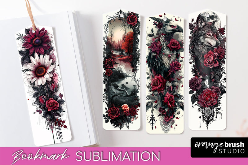 Gothic Bookmark PNG - Dark Academia Printable Bookmarks - So Fontsy