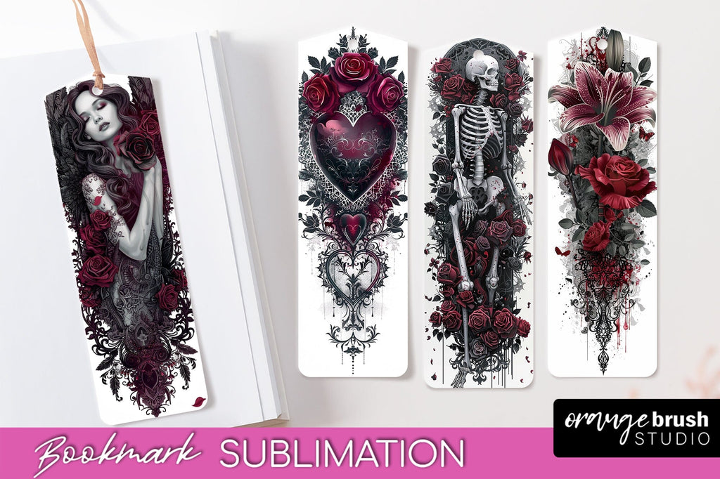 Gothic Bookmark PNG - Dark Academia Printable Bookmarks - So Fontsy
