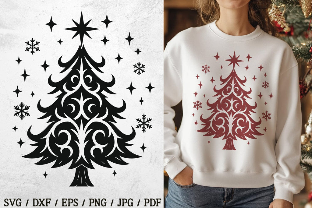 Gothic Christmas Tree SVG Files | Ornamental & Skull Trees for Cricut ...